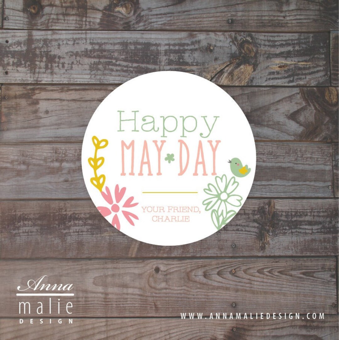 May Day Sticker, May Day Basket, May Day Gift Sticker, May Day Basket ...