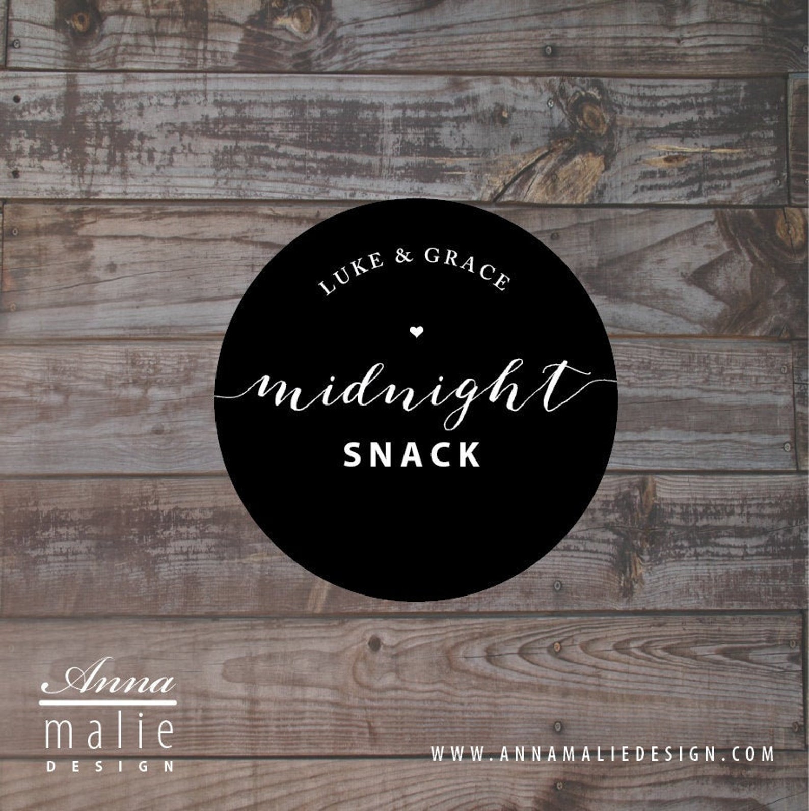 Midnight Snack Label Food Snack Snack Sticker Wedding Favor - Etsy