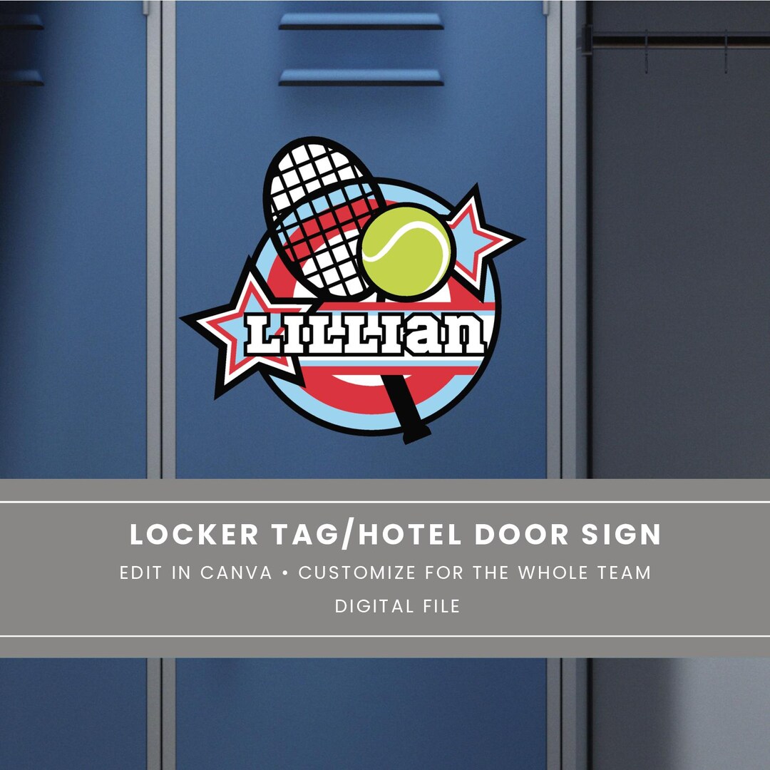 Tennis Locker Sign, Spirt Door Sign, Locker Decoration Name Tag, Travel ...