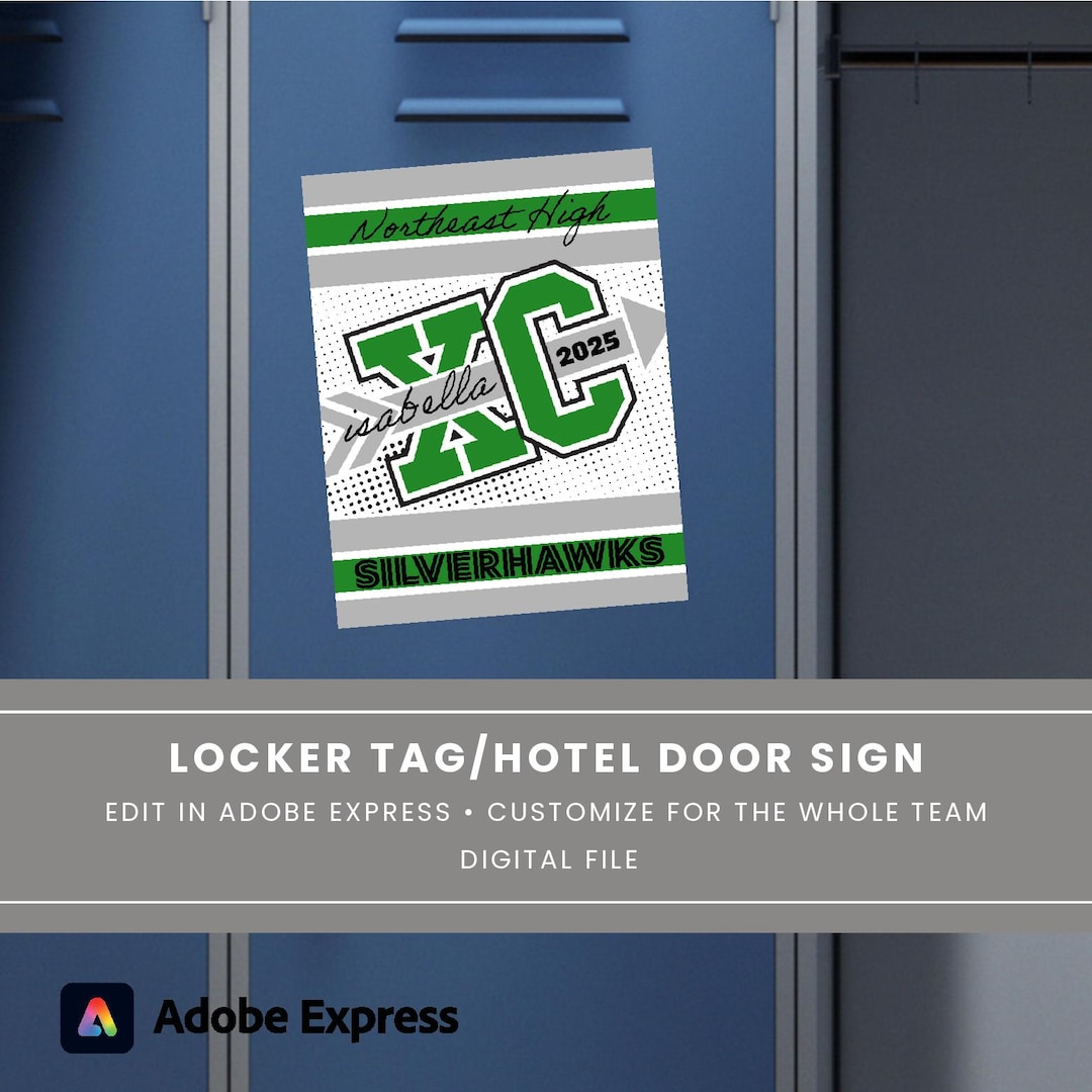 Editable Cross Country Team Locker Sign: Personalized Running Poster ...