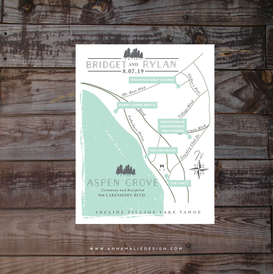 Wedding Invitation Map, Event Map, Guest Map, Driving Directions ...