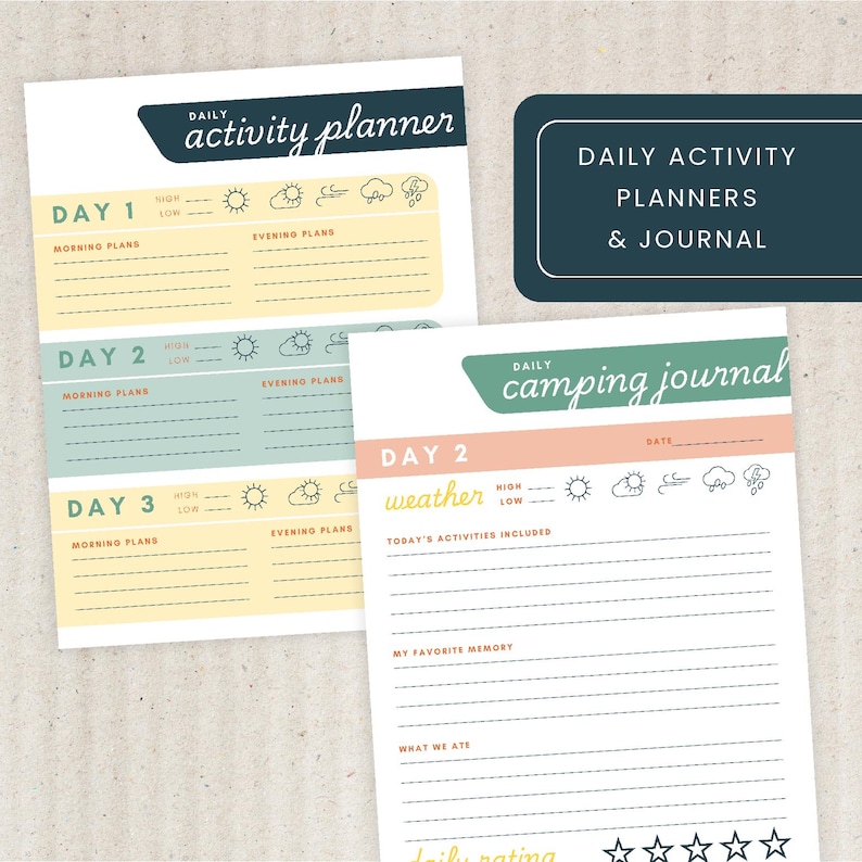 Printable Camping Planner & Journal, Editable Canva Template, Family ...