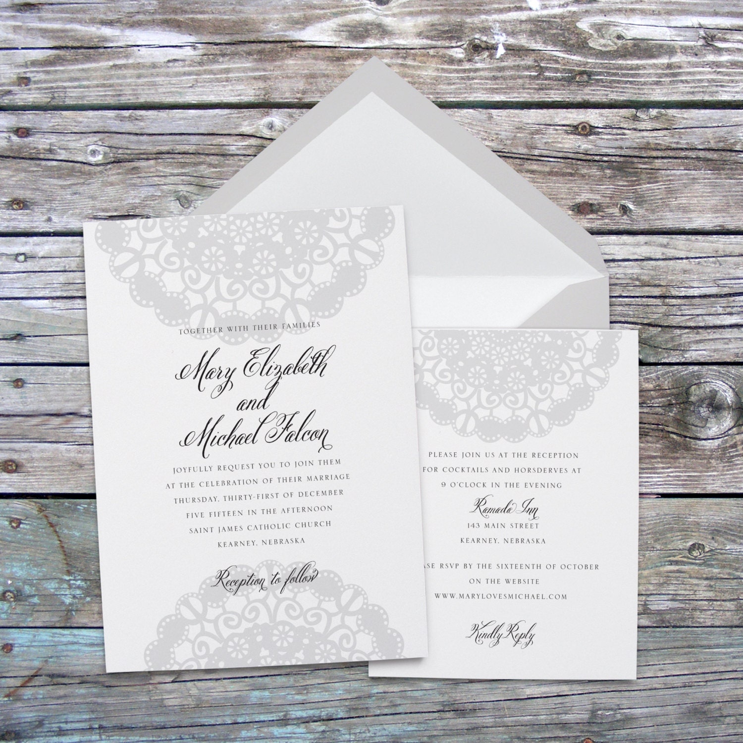 Vintage Wedding Invitation Lace Wedding Invitations Elegant - Etsy