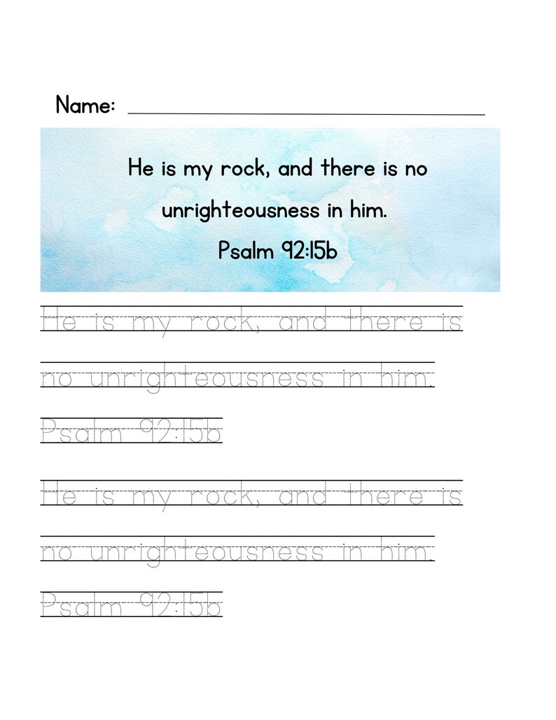 Bible Verse Copywork, Watercolor - Etsy