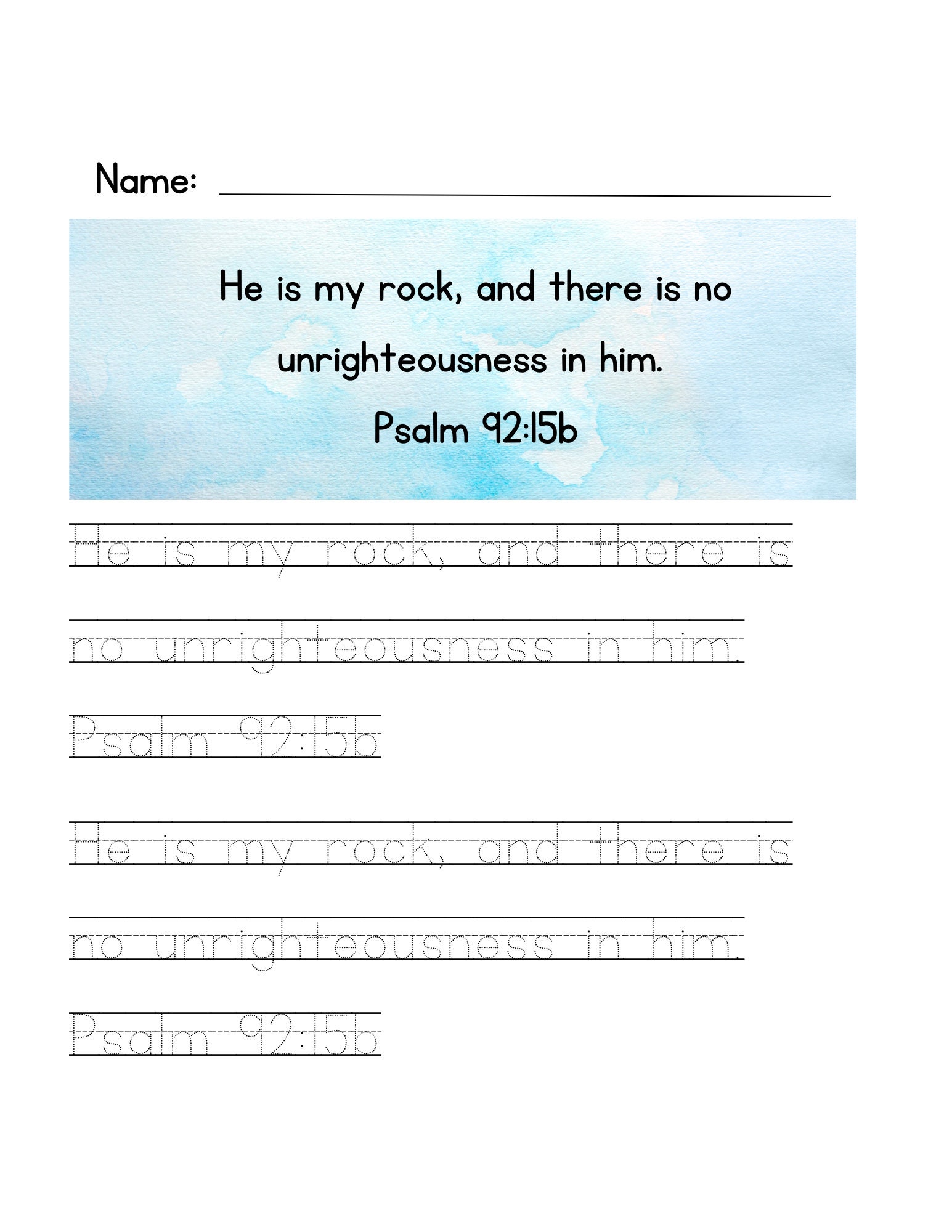 Bible Verse Copywork, Watercolor - Etsy