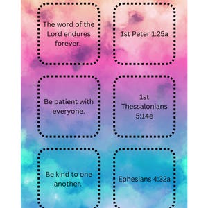 Bible Verse Matching Game - Watercolor Background - Etsy
