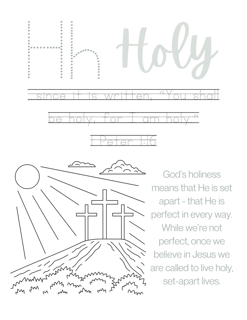 Attributes of God Tracing and Coloring Pages A-Z (upper and Lower Case ...