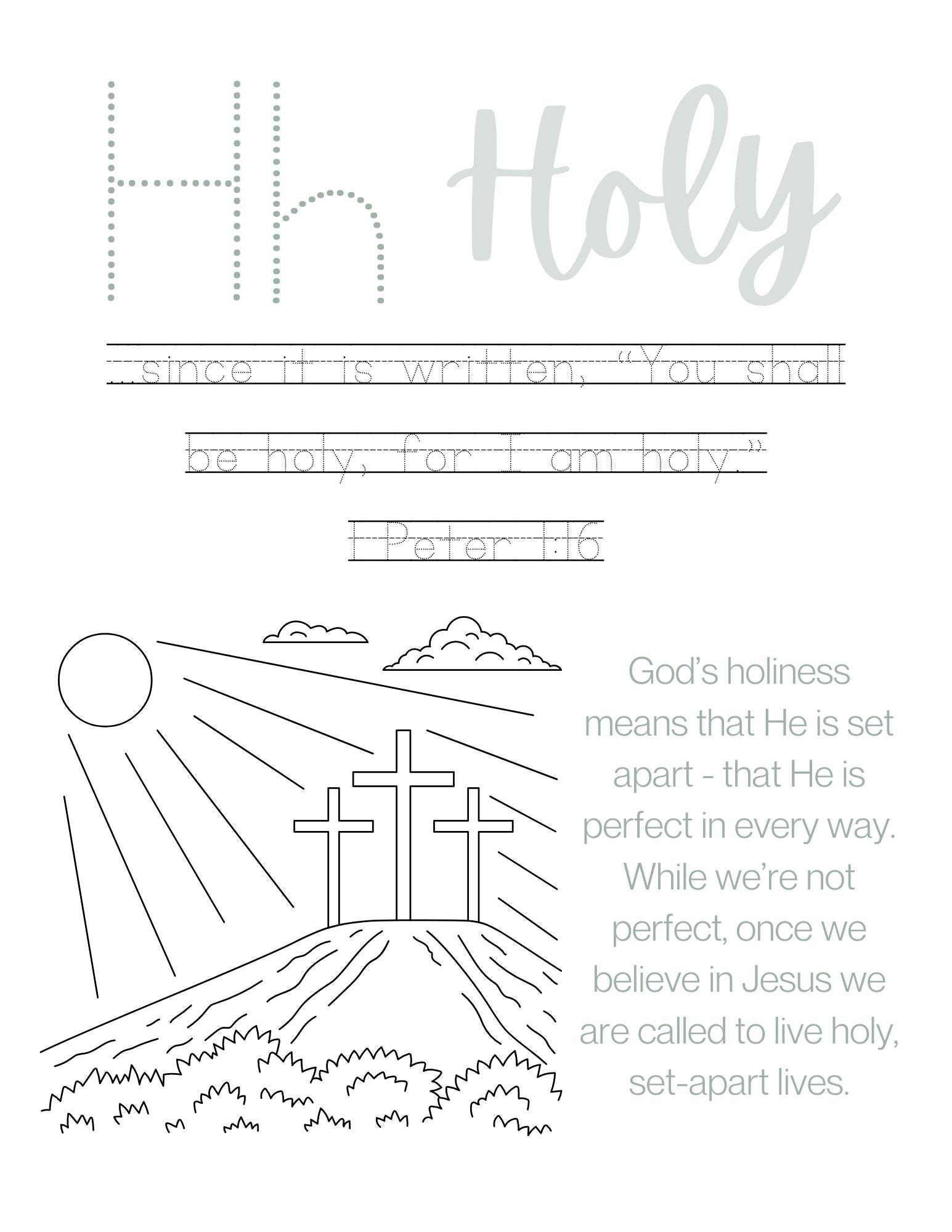 Attributes of God Tracing and Coloring Pages A-Z (upper and Lower Case ...