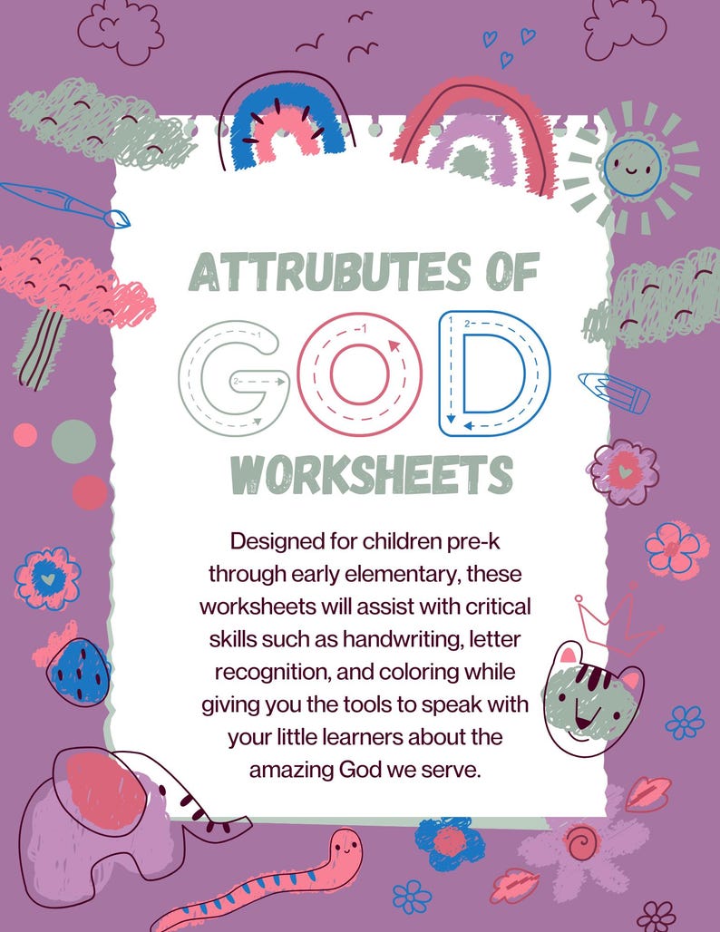 Attributes of God Tracing and Coloring Pages A-Z (upper Case Only) - Etsy
