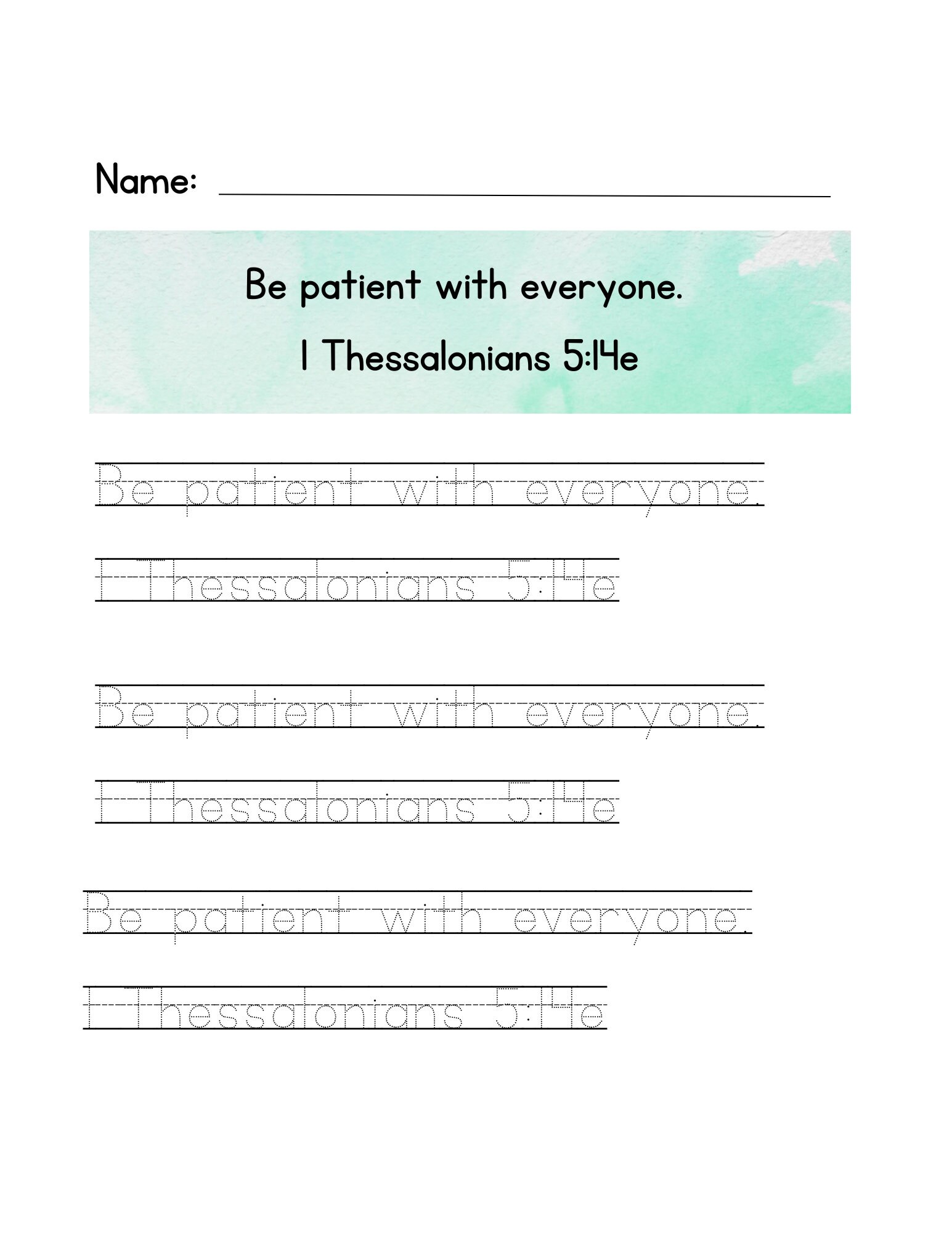 Bible Verse Copywork, Watercolor - Etsy