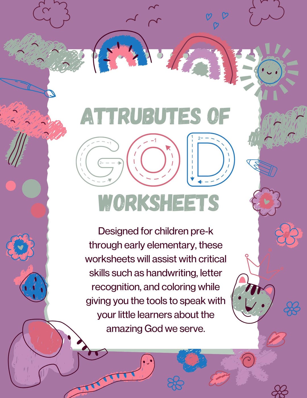 Attributes of God Tracing and Coloring Pages A-Z (upper and Lower Case ...
