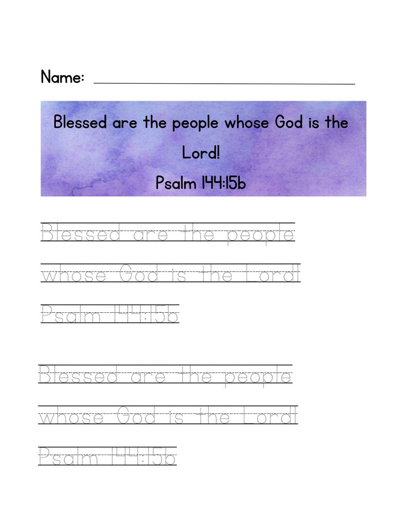 Bible Verse Copywork, Watercolor - Etsy