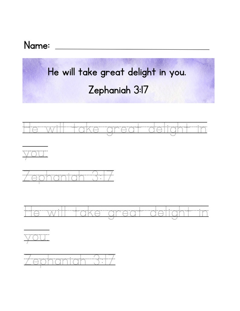 Bible Verse Copywork, Watercolor - Etsy