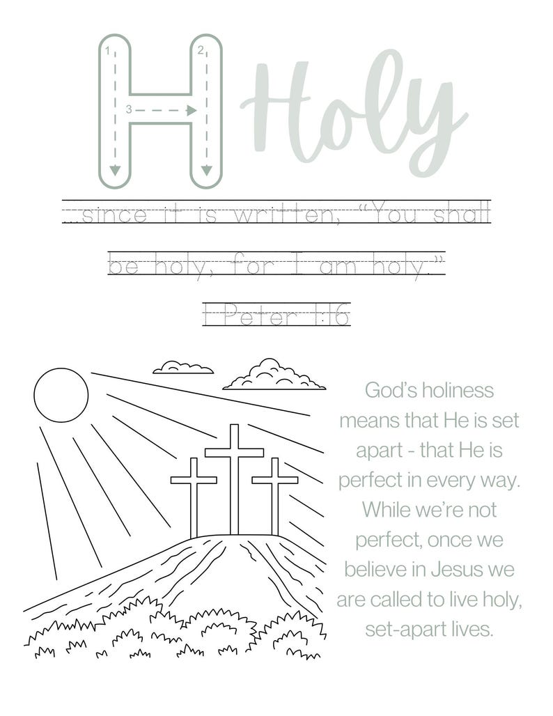 Attributes of God Tracing and Coloring Pages A-Z (upper Case Only) - Etsy
