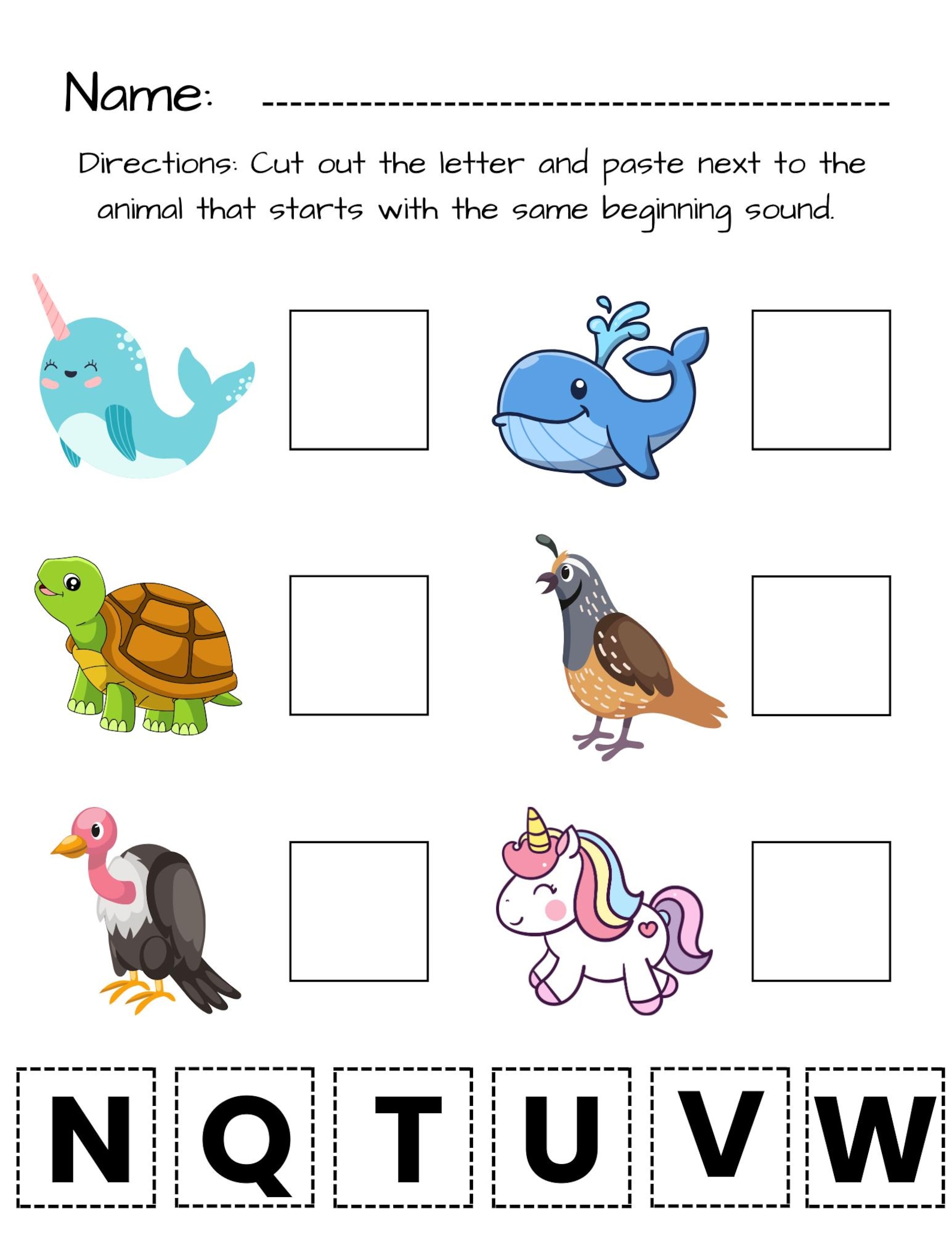Beginning Sounds Cut and Paste Worksheet Bundle - Etsy