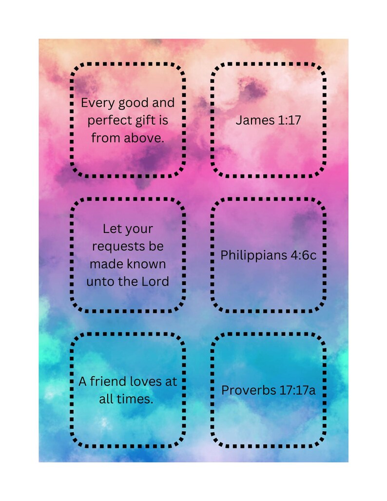 Bible Verse Matching Game - Watercolor Background - Etsy