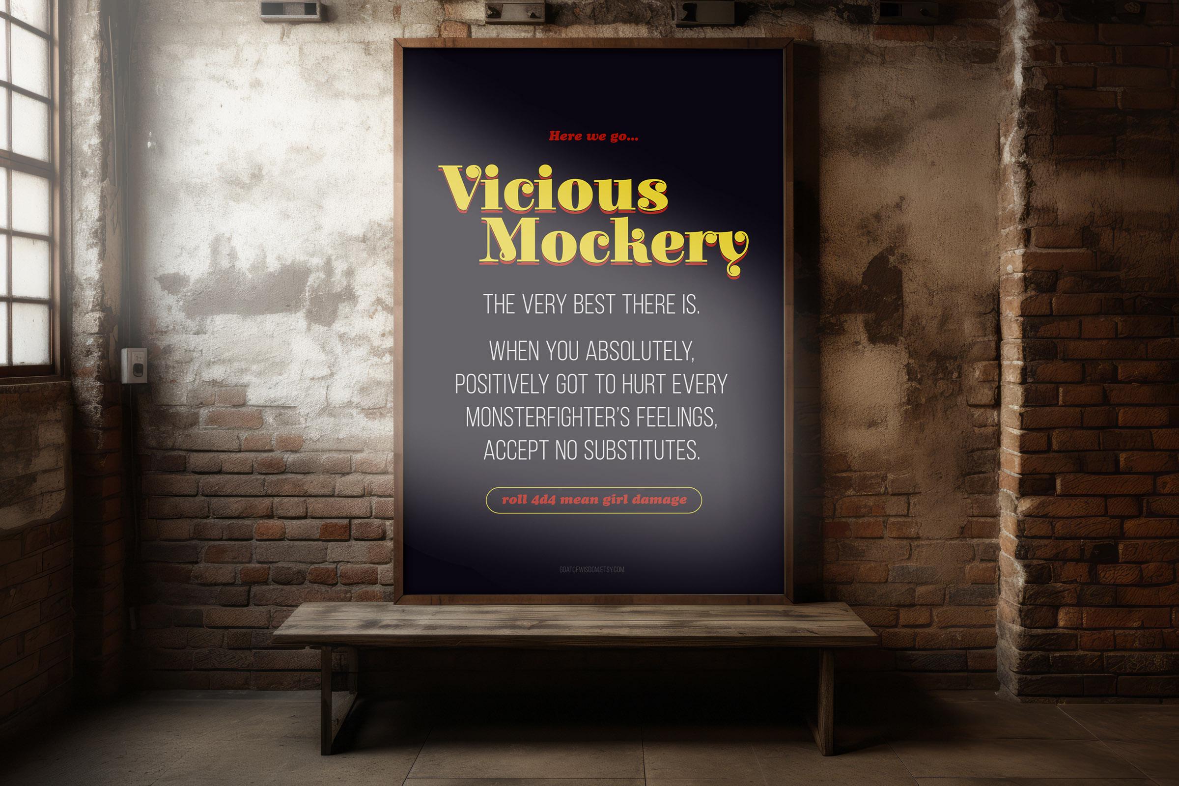 Printable Dnd Wall Art Vicious Mockery Spell Dnd Gifts, Posters ...