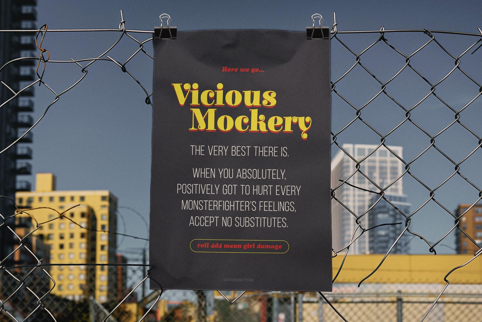 Printable Dnd Wall Art - Vicious Mockery Spell | Dnd Gifts, Posters ...