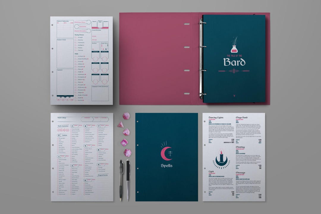 Printable Dnd Bard Character Journal | Dnd Accessories | Digital ...