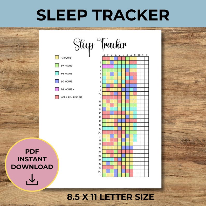 Sleep Habit Tracker PDF, Printable Insomnia Journal, Daily Apnea ...