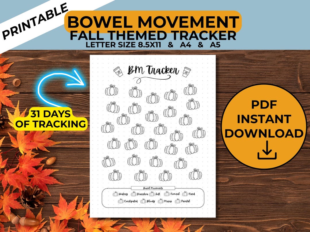 Fall Bowel Movement Habit Tracker Halloween PDF, Pumpkin Spice ...