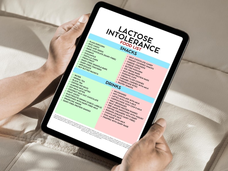Printable Lactose Intolerance Food List PDF, IBS Dairy-free PDF, Milk ...