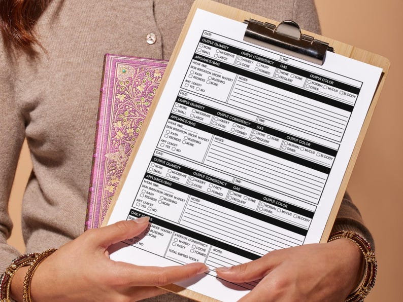 Colostomy Daily Output Tracker Chart, Crohn’s Disease Journal, Colitis ...