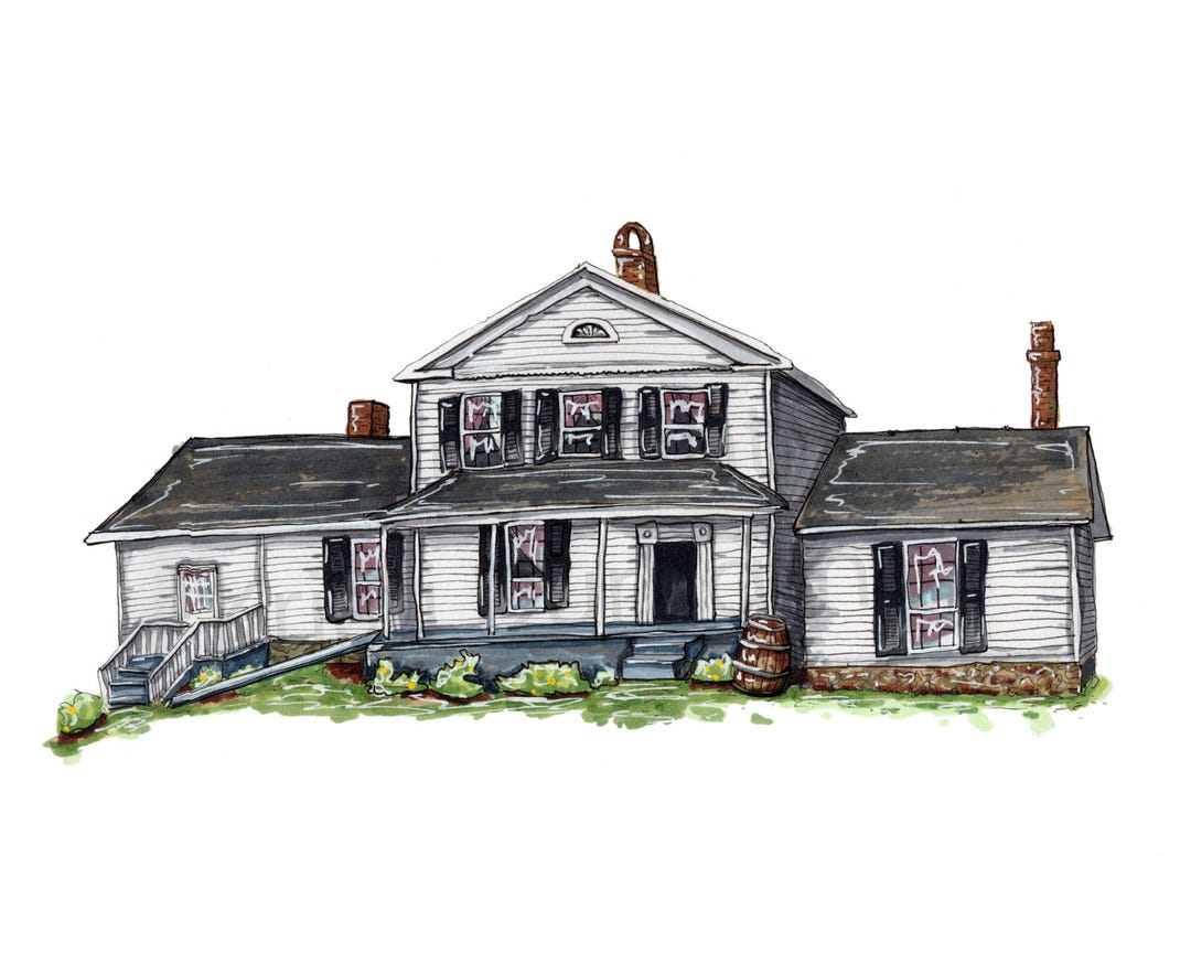 John R. Park Homestead Art Print of Original Sketch museum Quality ...