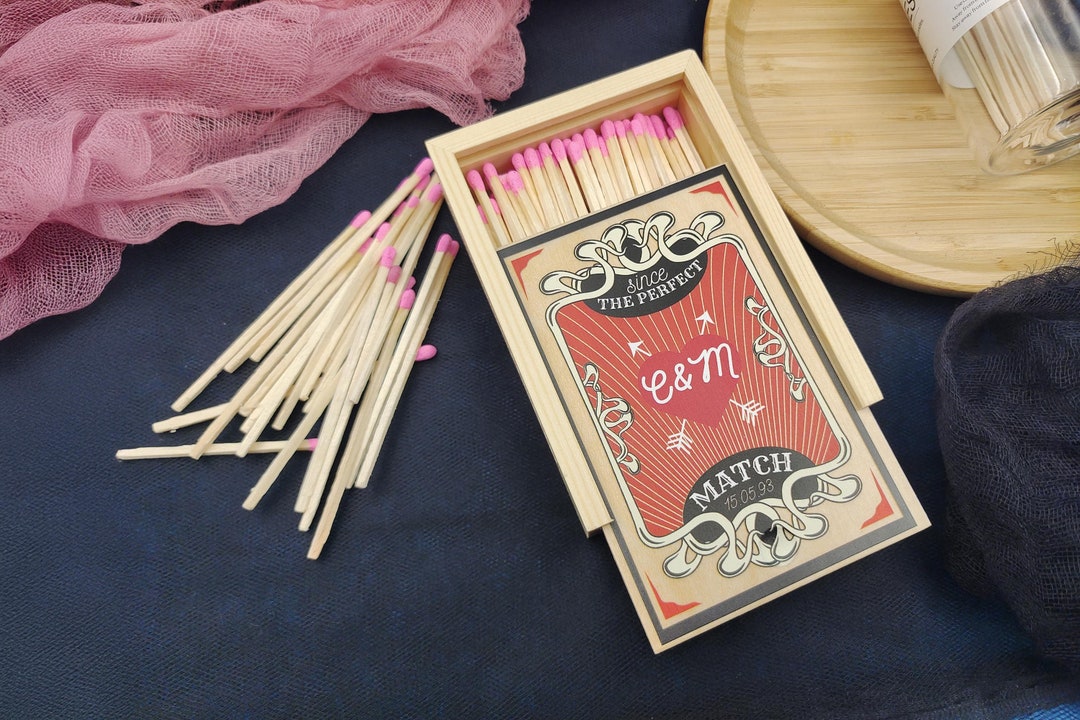 Personalized Couples Matchbox Wood, Gifts for Couple, Custom Wood ...