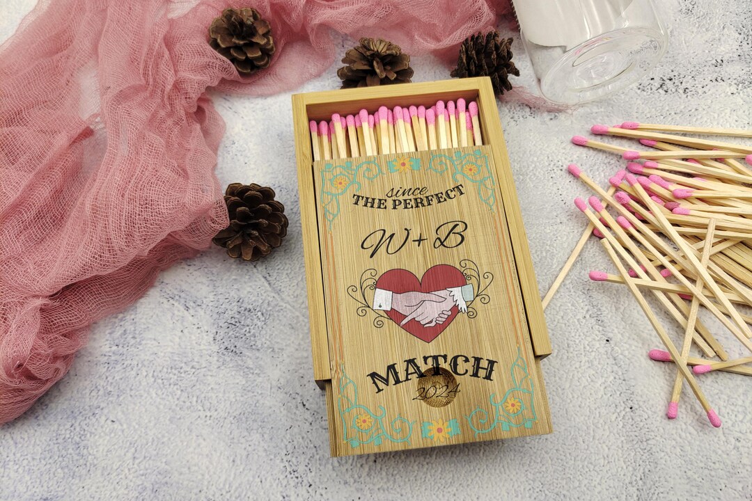 Personalized Couples Matchbox Wood, Wood Match Box, the Perfect Match ...