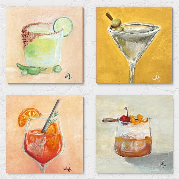 Cocktail Painting - Etsy