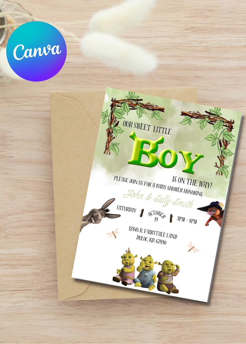 Ogre Baby Shower Editable Invitation - Etsy
