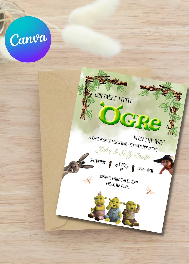 Ogre Baby Shower Editable Invitation - Etsy