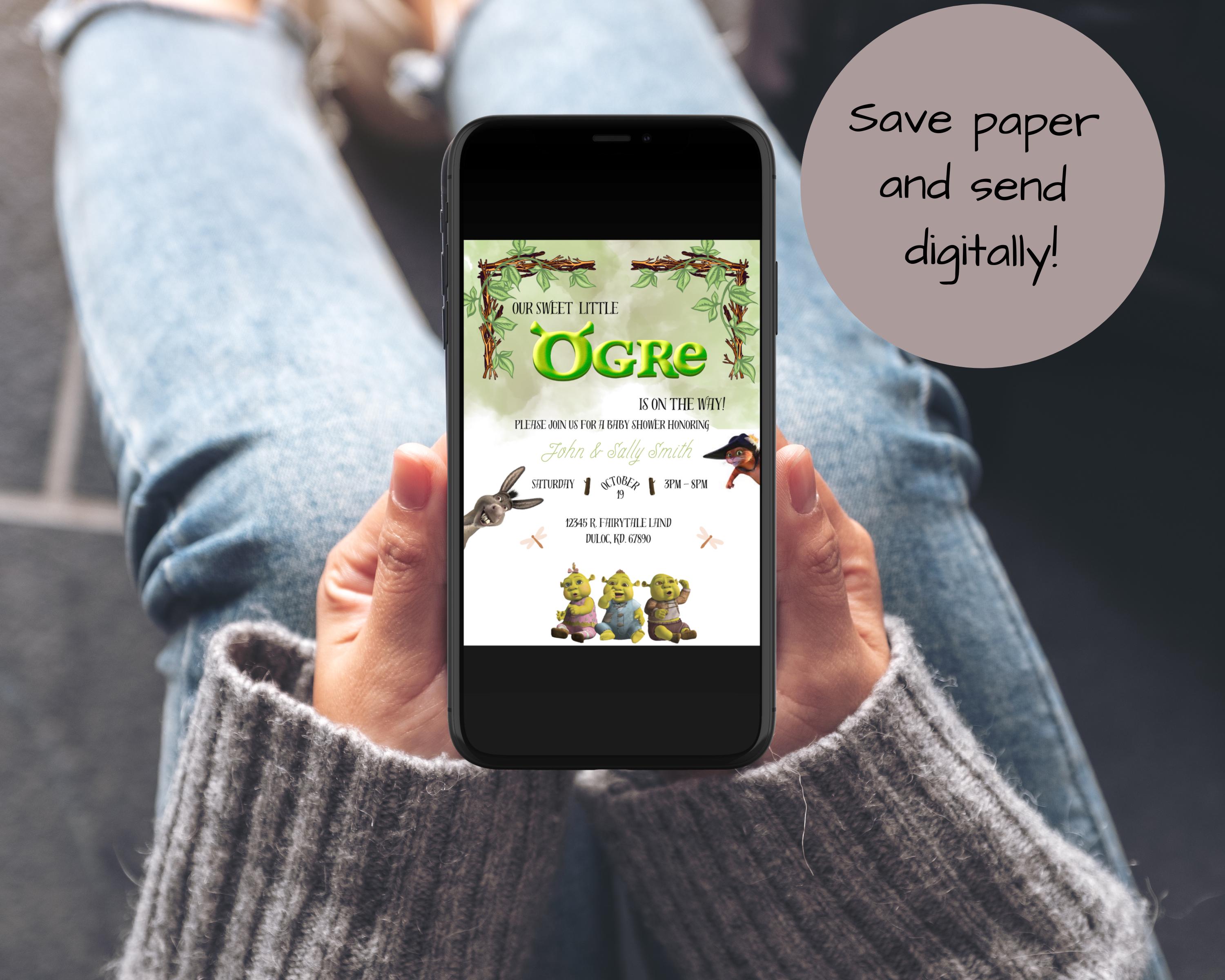 Ogre Theme Gender Reveal Package: Editable Invitation Set (digital ...