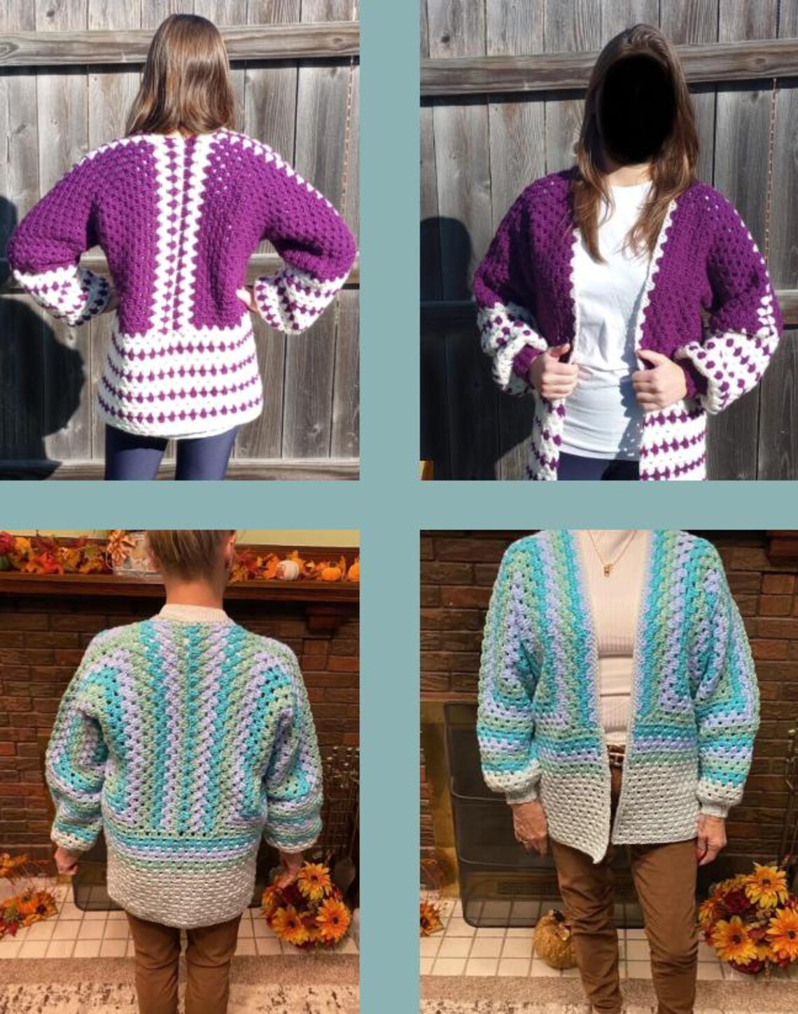 Cardigan | Handmade| Crochet | Customizable Colors | Warm Winter ...