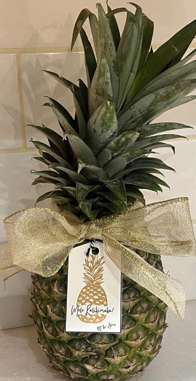 Pineapple Gift Tag, Melekalikimaka Gift, Christmas Tag, Holiday Tag ...