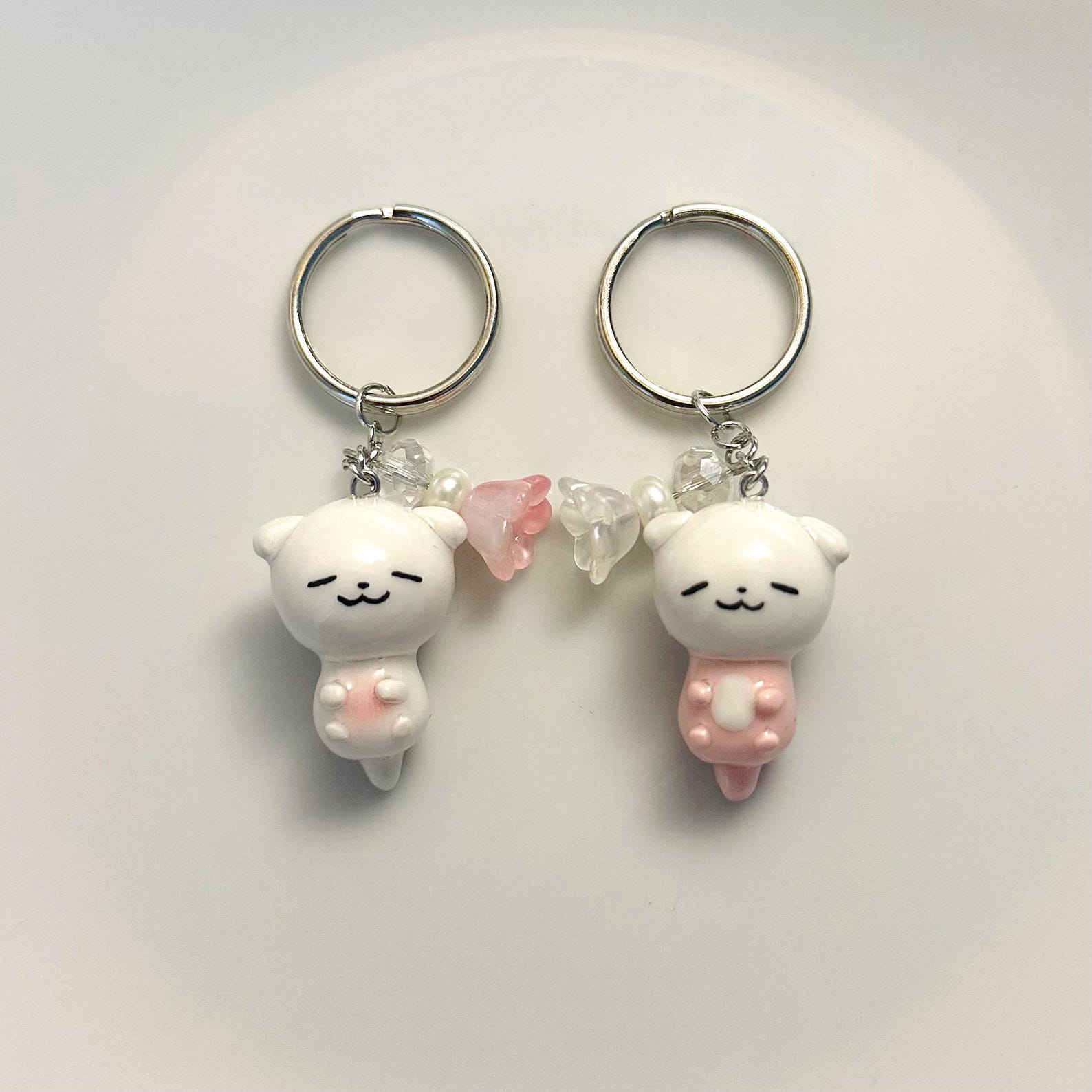 Otter Duo Keychain - Perfect Sea Animal Gift in Pink and White - Etsy