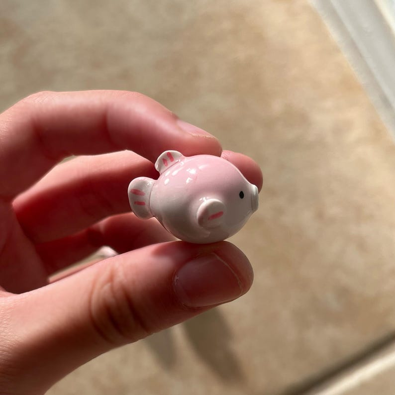 Pink Puffer Fish Figurine Small Desk Pal for Sea Animal Lovers - Etsy