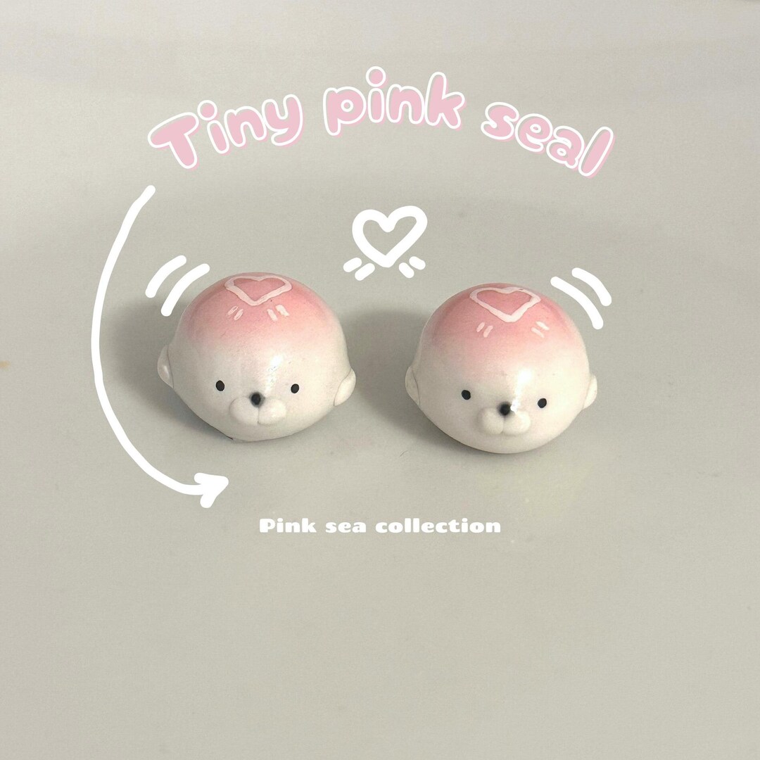Pink Seal With White Heart Desk Buddy Perfect for Gifting - Etsy