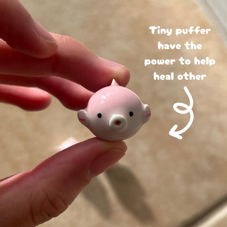 Pink Puffer Fish Figurine Small Desk Pal for Sea Animal Lovers - Etsy