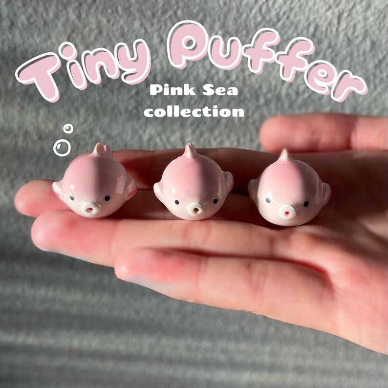 Pink Puffer Fish Figurine Small Desk Pal for Sea Animal Lovers - Etsy