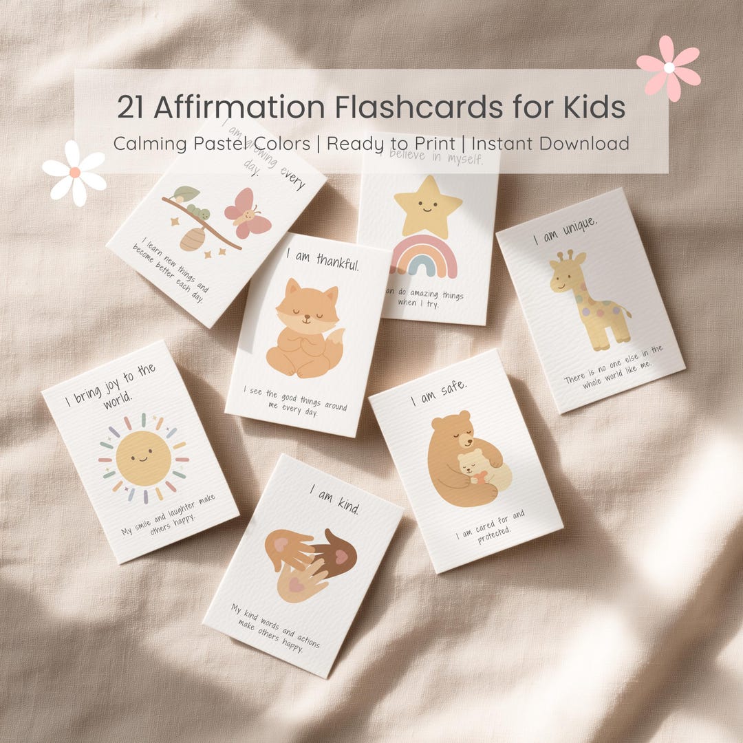 Cartes d'affirmation pour les enfants : cartes-éclair Montessori pour l ...