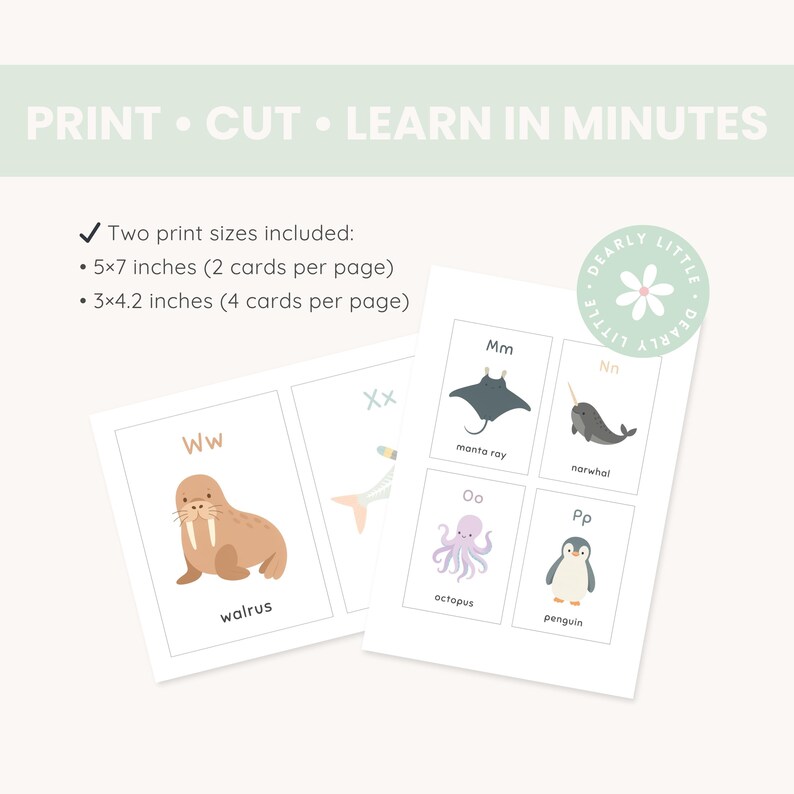 Printable Animal Alphabet Flashcards, Pastel Nursery Decor, Classroom ...