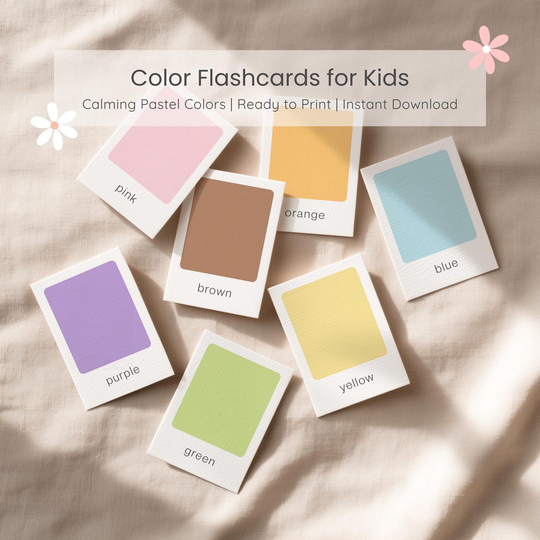 Pastel Color Flashcards: Montessori Toddler Learning (digital Download ...