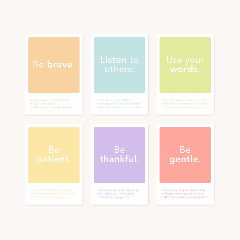 Mindfulness Flashcards for Kids: Pastel Affirmations, Emotional ...
