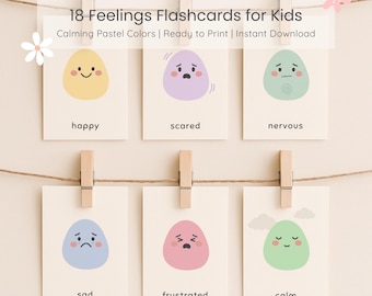 Emotion Flashcards for Kids | Social Emotional Learning (PDF) - Etsy