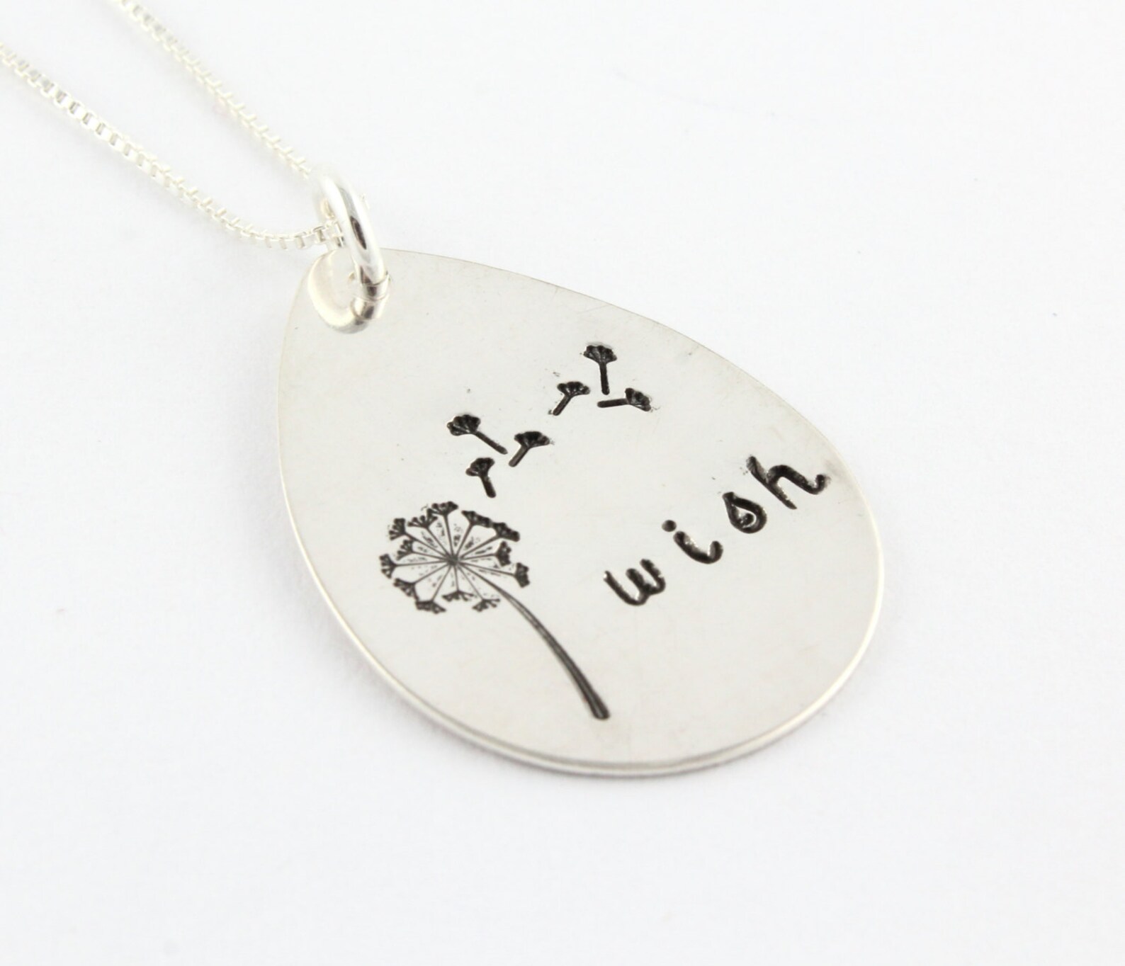 Dandelion Necklace - Wish Necklace - Gift for Graduate - Sterling ...