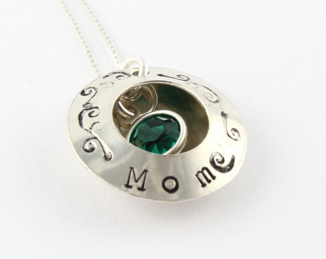 Locket Necklace - Birthstone Necklace - Sterling Silver Necklace ...