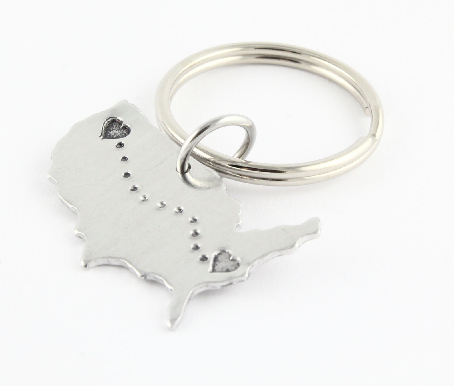 United States Keychain - USA Keychain - USA Outline Key Chain - Long ...