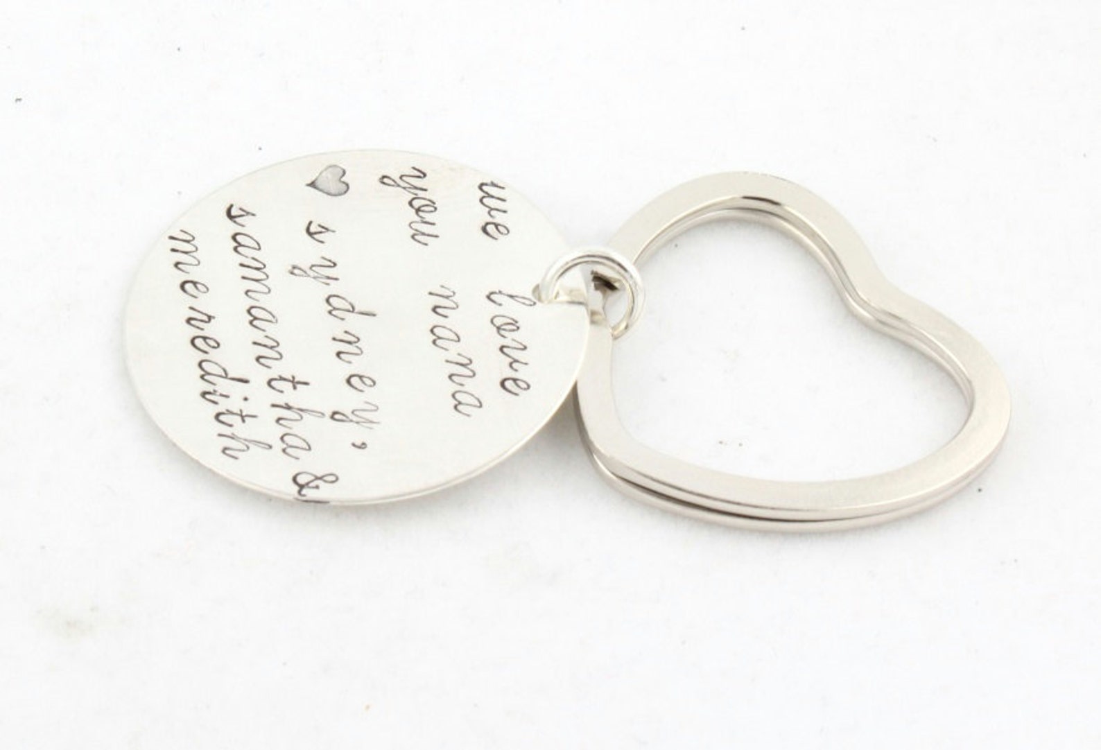 Mother's Day Gift - Personalized Heart Keychain - Key Ring - Custom ...
